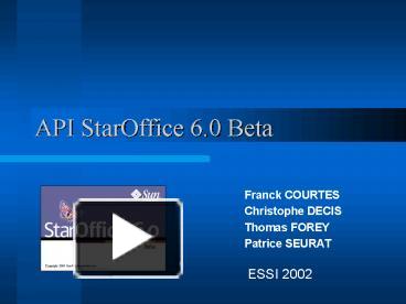 PPT – API StarOffice 6'0 Beta PowerPoint presentation | free to view ...