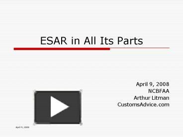 PPT – ESAR in All Its Parts PowerPoint presentation | free to view - id ...