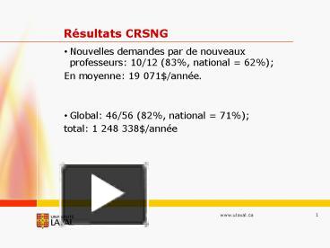 PPT – Rsultats CRSNG PowerPoint presentation | free to view - id ...
