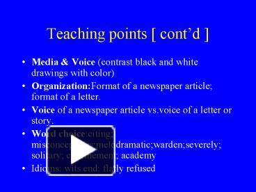 Teaching points contd presentation | free to view