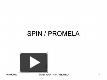 SPIN / PROMELA presentation | free to download