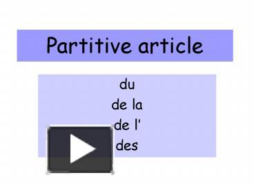 PPT – Partitive article PowerPoint presentation | free to view - id ...