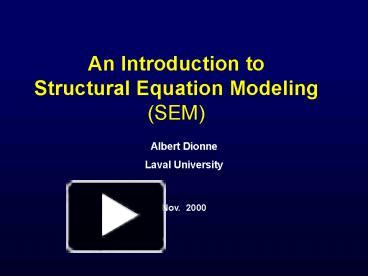 An Introduction to Structural Equation Modeling SEM presentation | free ...