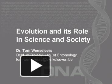 Evolution and its Role in Science and Society presentation | free to ...
