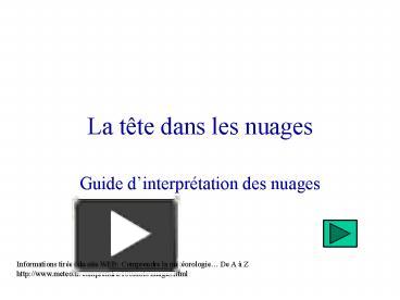 PPT – La tte dans les nuages PowerPoint presentation | free to view ...