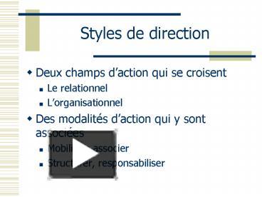 Styles de direction presentation | free to view