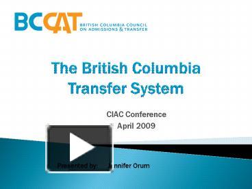 PPT – The British Columbia Transfer System PowerPoint presentation ...