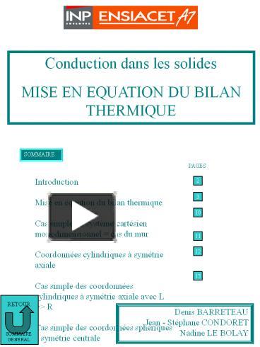 BILAN THERMIQUE presentation | free to view