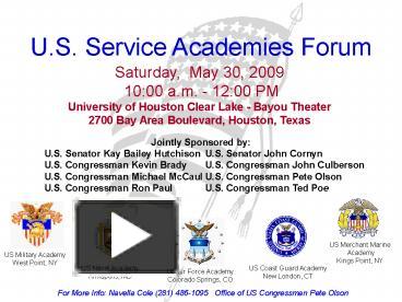 U.S. Service Academies Forum presentation | free to view