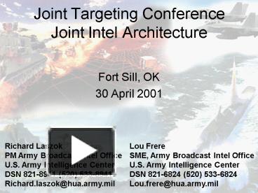 PPT – Joint Targeting Conference Joint Intel Architecture PowerPoint ...