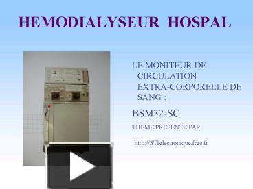 PPT – HEMODIALYSEUR HOSPAL PowerPoint presentation | free to view - id ...