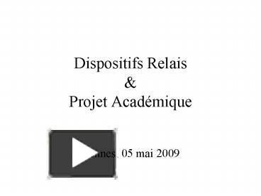 Dispositifs Relais presentation | free to view