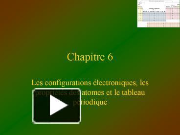 PPT – Chapitre 6 PowerPoint presentation | free to view - id: 2a3bce-ZDc1Z