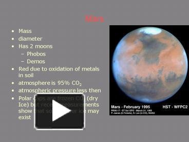 PPT – Mars PowerPoint presentation | free to view - id: 2a476-Y2UzN
