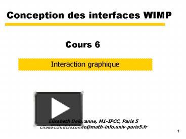 Conception des interfaces WIMP presentation | free to view
