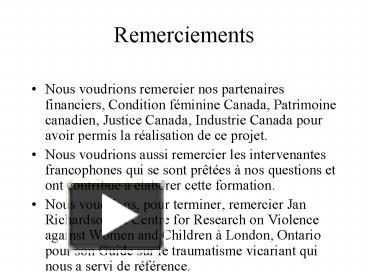 Remerciements presentation | free to view