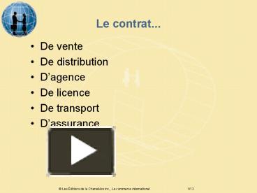 Le contrat''' presentation | free to view
