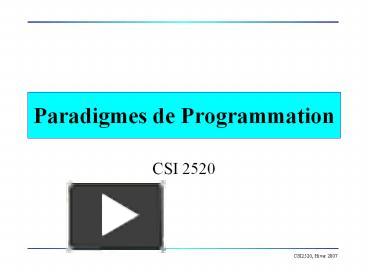 PPT – Paradigmes de Programmation PowerPoint presentation | free to ...