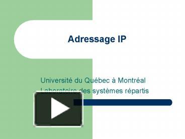 Adressage IP presentation | free to view