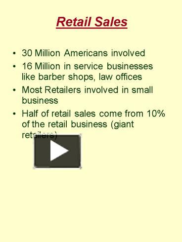 Retail Sales presentation | free to view