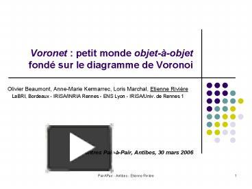 Voronet : petit monde objetobjet fond sur le diagramme de Voronoi ...