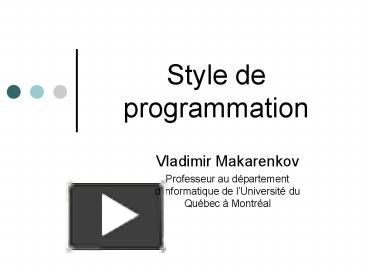 PPT – Style de programmation PowerPoint presentation | free to download ...