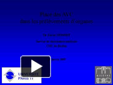 PPT – Place des AVC PowerPoint presentation | free to view - id: 2a7edd ...