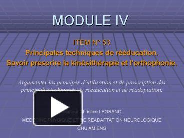 MODULE IV presentation | free to view