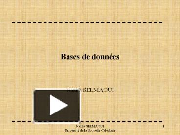 PPT – Bases de donnes PowerPoint presentation | free to view - id ...