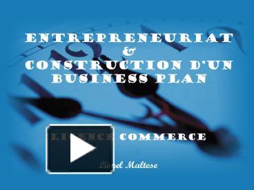 Entrepreneuriat presentation | free to view