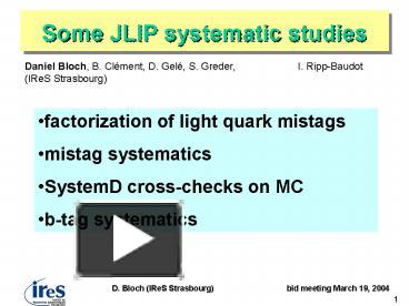 PPT – Some JLIP systematic studies PowerPoint presentation | free to ...
