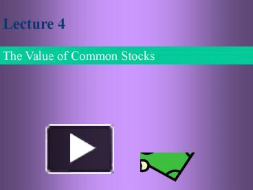 The Value of Common Stocks presentation | free to view