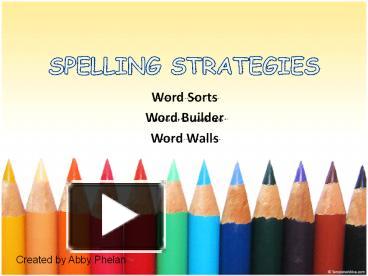 Spelling Strategies presentation | free to download