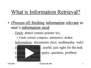 PPT – What is Information Retrieval PowerPoint presentation | free to ...
