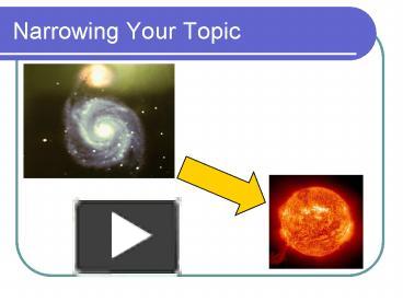 PPT – Narrowing Your Topic PowerPoint presentation | free to view - id ...