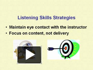 Listening Skills Strategies presentation | free to download