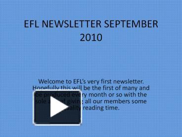 PPT – EFL Newsletter PowerPoint presentation | free to download - id ...