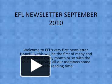 PPT – EFL first ever newsletter PowerPoint presentation | free to ...