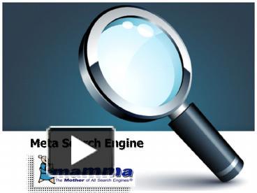 Meta Search Engine presentation | free to download