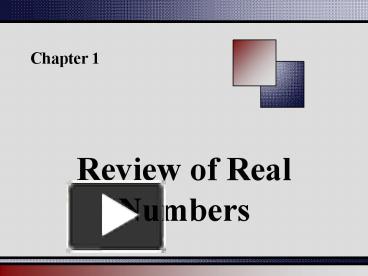 Review of Real Numbers presentation | free to view