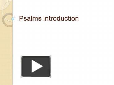 PPT – Psalms Introduction PowerPoint presentation | free to view - id ...