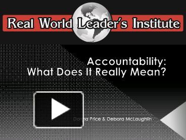 PPT – Accountability: Does It Make You Cringe? PowerPoint presentation ...