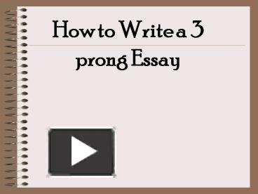 How to Write a 3 prong Essay presentation | free to view