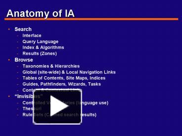 PPT – Anatomy of IA PowerPoint presentation | free to view - id: 2b076 ...