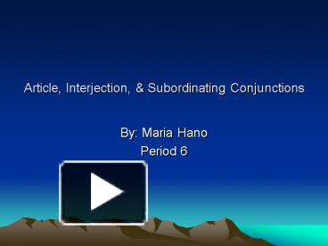 PPT – Article, Interjection, PowerPoint presentation | free to view ...