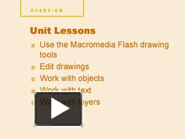 Use the Macromedia Flash drawing tools presentation | free to view