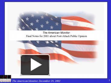 The American Monitor: presentation | free to view