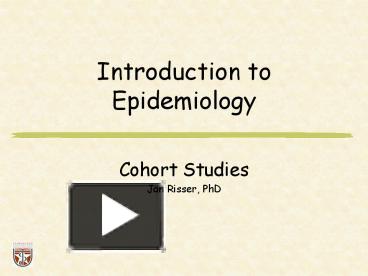 Introduction to Epidemiology presentation | free to view
