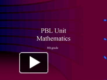 PPT – PBL Unit Mathematics PowerPoint presentation | free to view - id ...