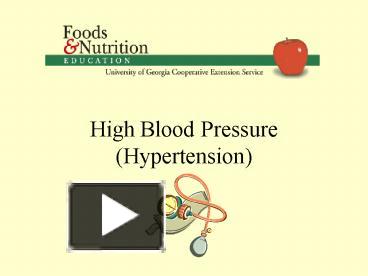 PPT – High Blood Pressure Hypertension PowerPoint presentation | free ...